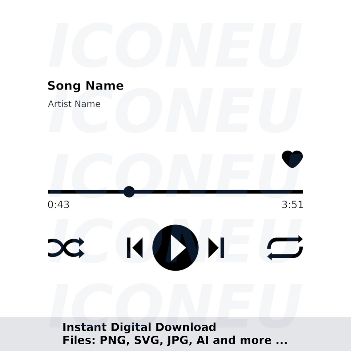 Music Player Svg Song Album Svg Spotify Design Svg Instant - Etsy
