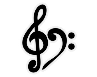 Bass Clef Music Note Vinyl Decal Sticker - Etsy