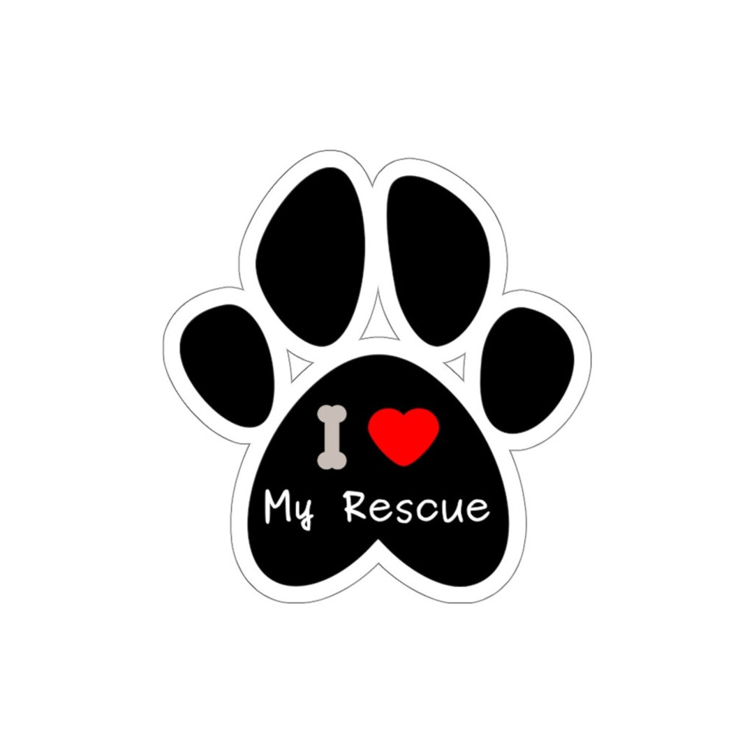 Dog Sticker, Rescue Dog Sticker, Paw Print Sticker, Puppy Sticker ...