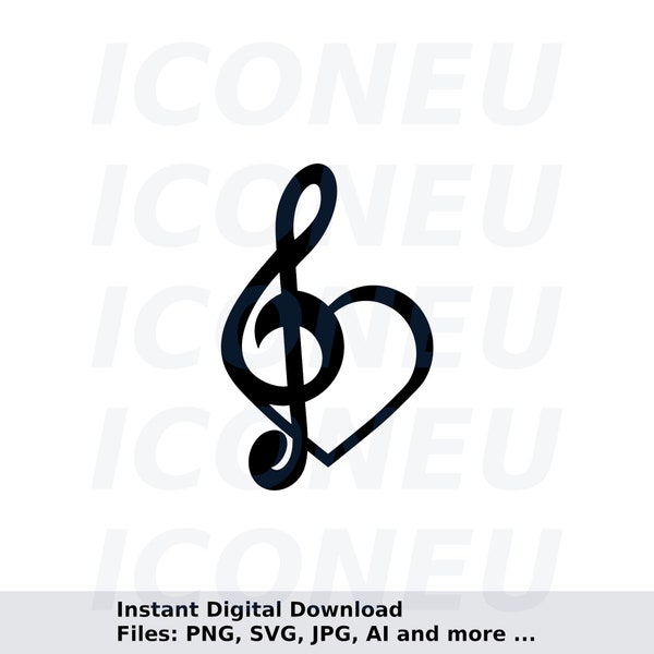 Treble Clef Heart - Etsy