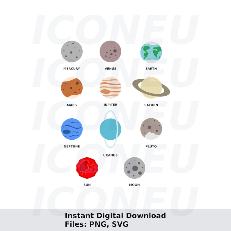 Solar System SVG Bundle Planets SVG Bundle Instant Digital - Etsy