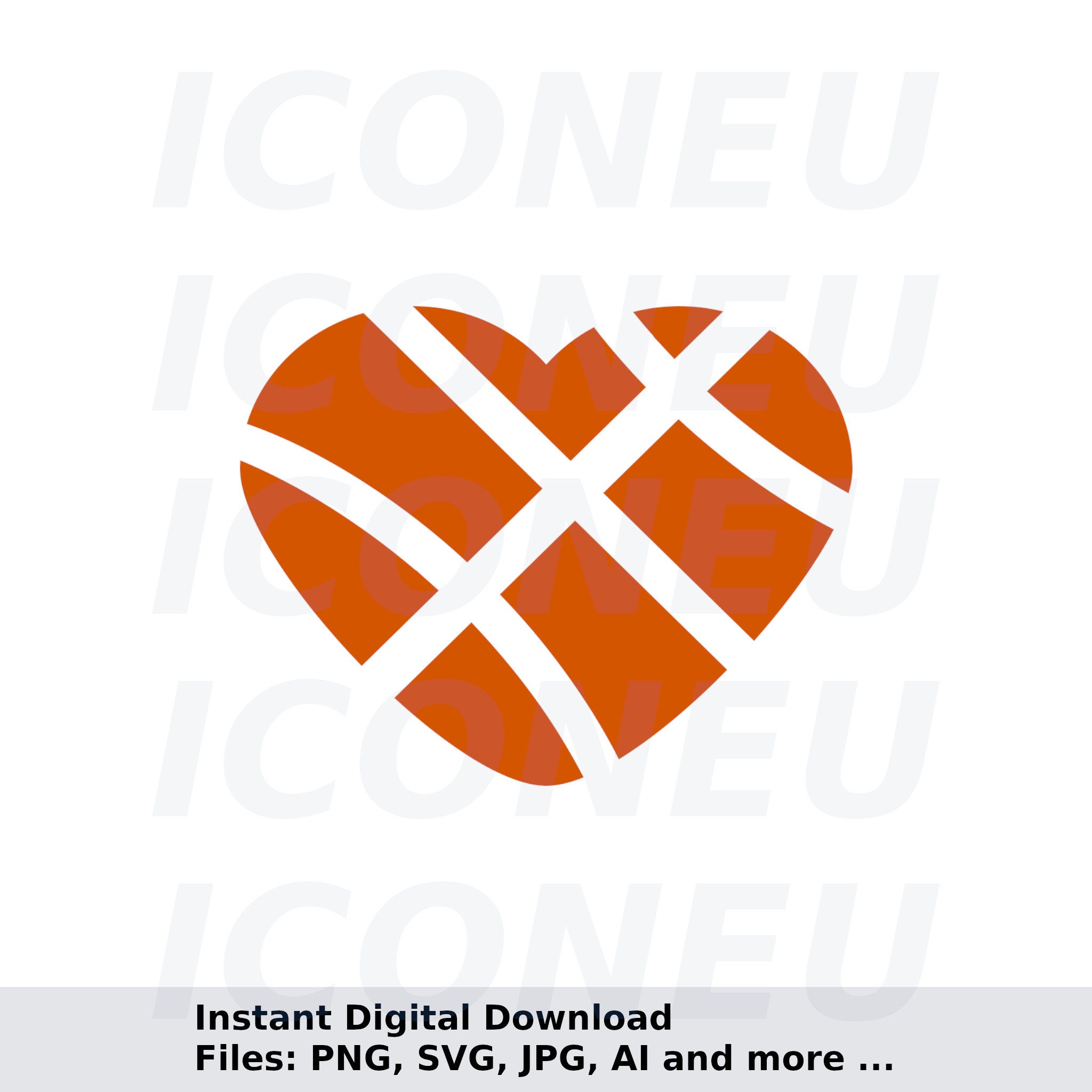 Basketball Heart SVG Instant Digital Download Svg Ai Dxf | Etsy