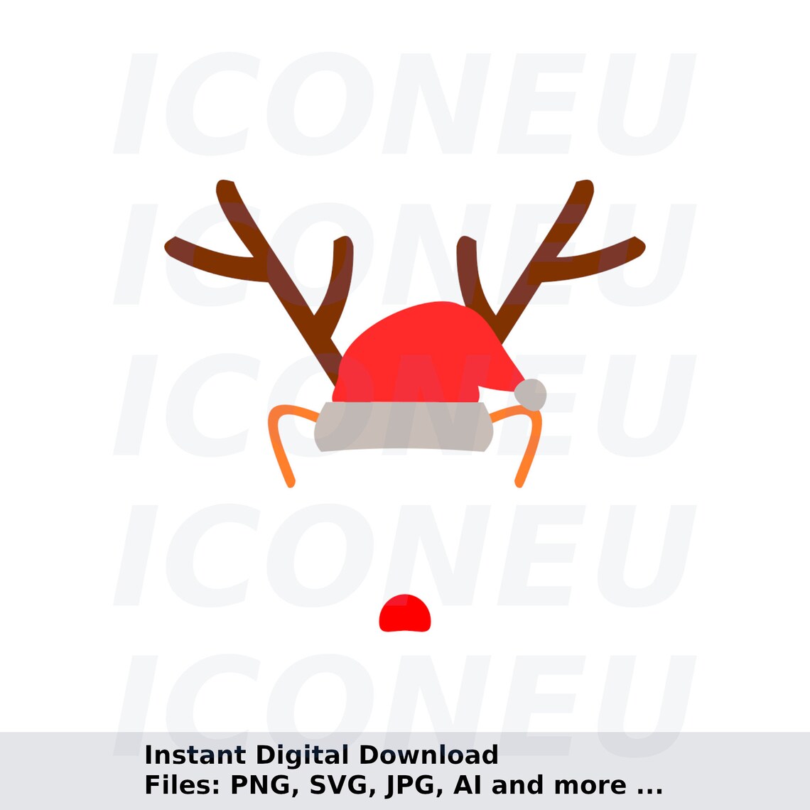 Rudolf Reindeer SVG Instant Digital Download Svg Ai Dxf - Etsy