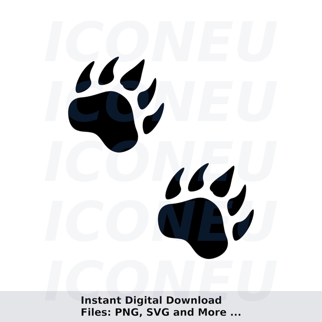 Bear Paw Print SVG - Instant Digital Download, Svg, Ai, Dxf, Eps, Png ...