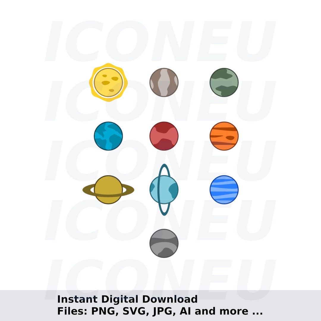 Solar System SVG Bundle - Instant Digital Download, Svg, Ai, Dxf, Eps ...