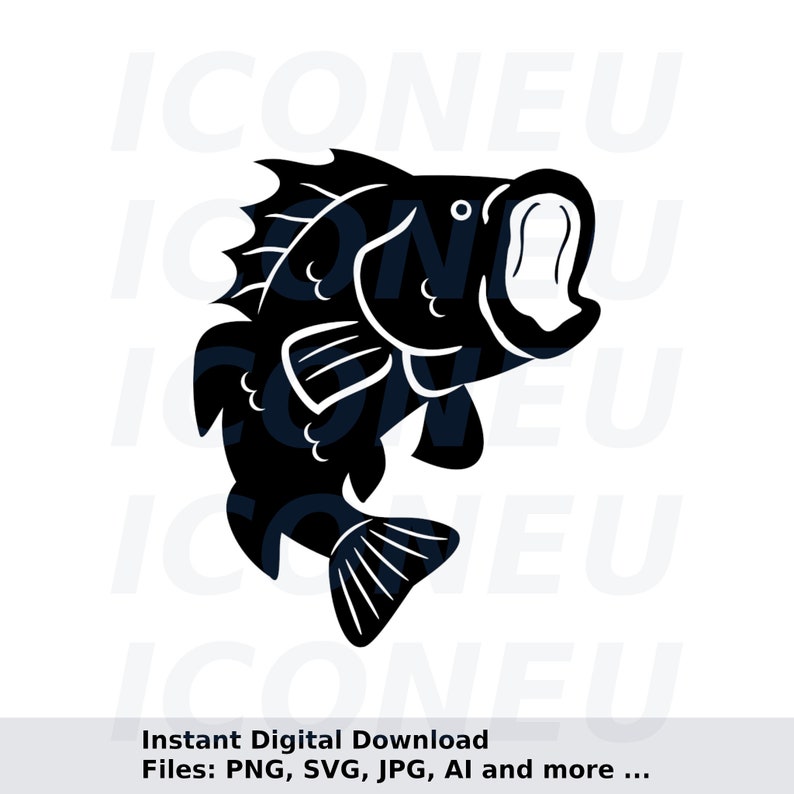 Fishing SVG Bass Fish SVG Bass Fishing SVG Instant Digital - Etsy
