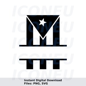 Puerto Rican Flag Split Monogram - Instant Digital Download, Svg, Ai ...