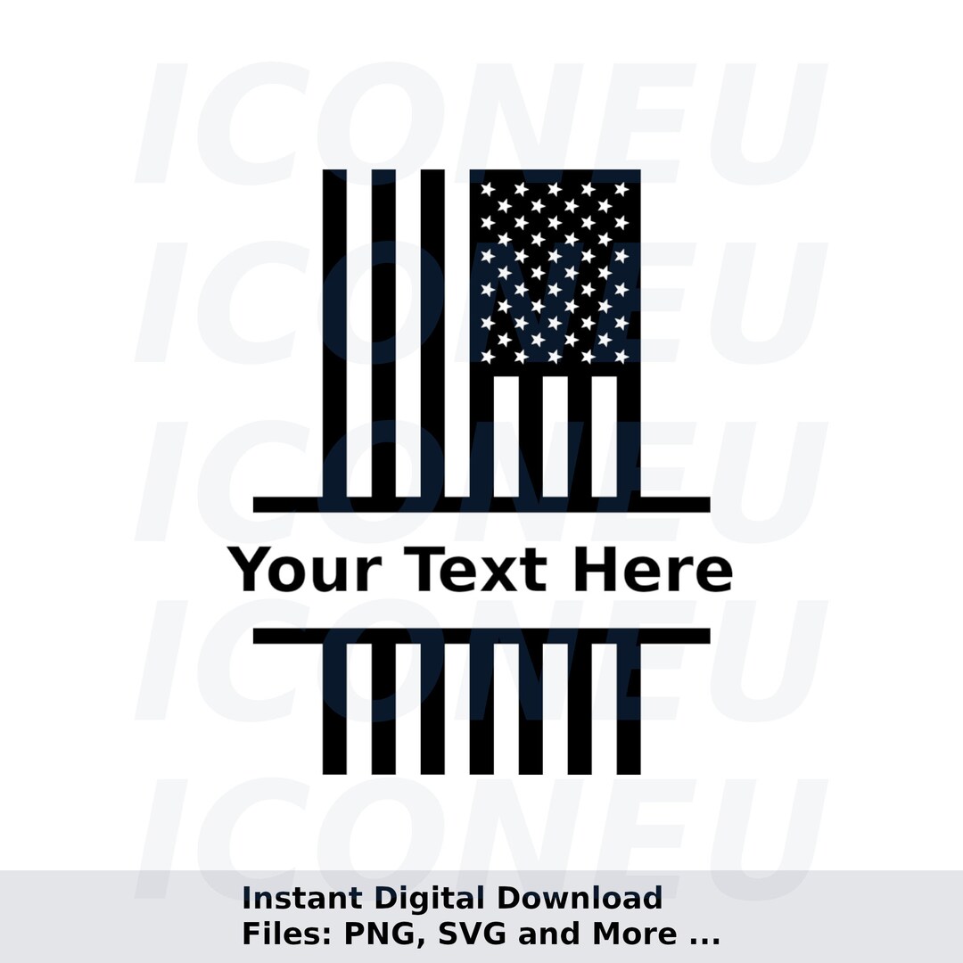 American Flag Split Monogram Instant Digital Download, Svg, Ai, Dxf ...