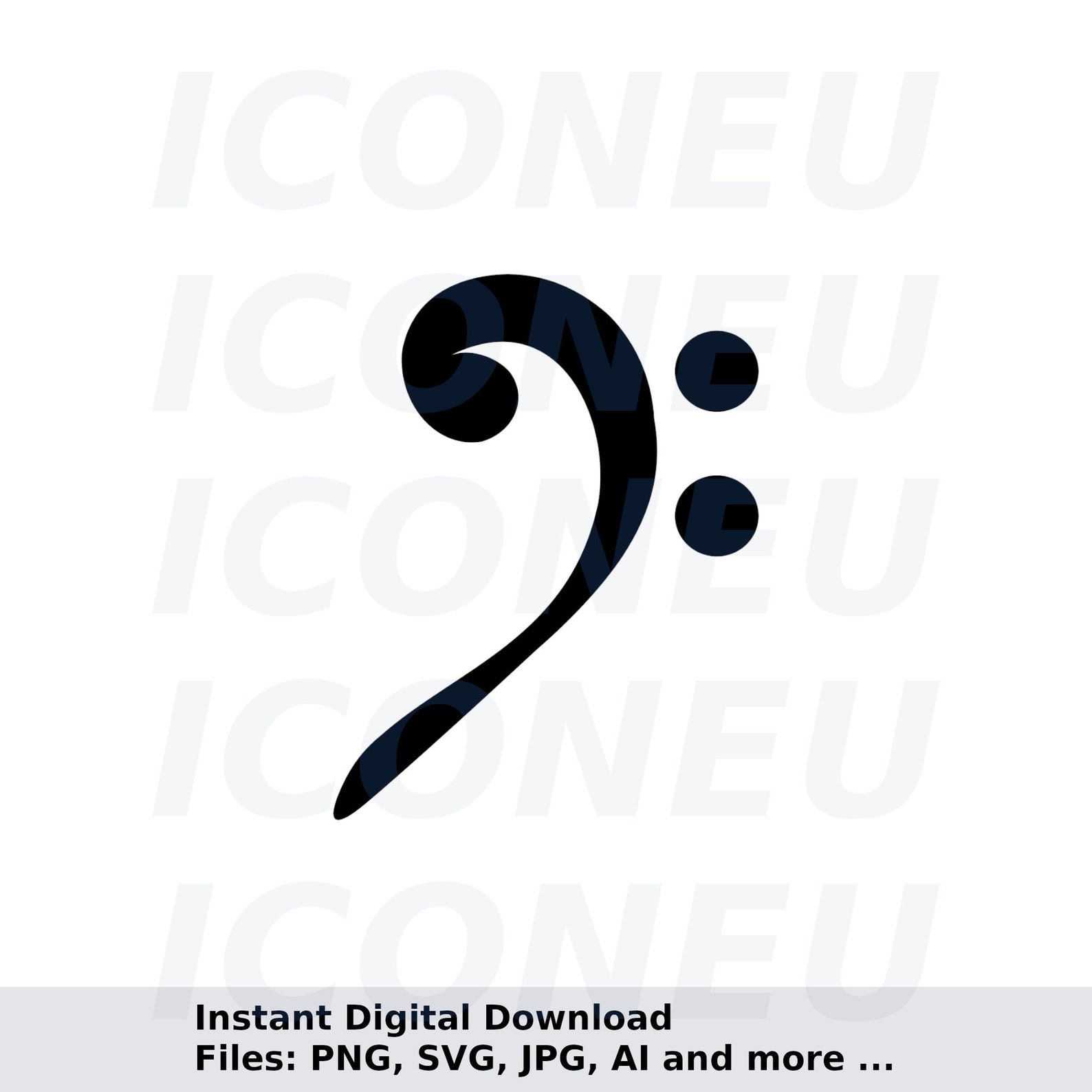 Music Note Bass Clef SVG Instant Digital Download Svg Ai - Etsy