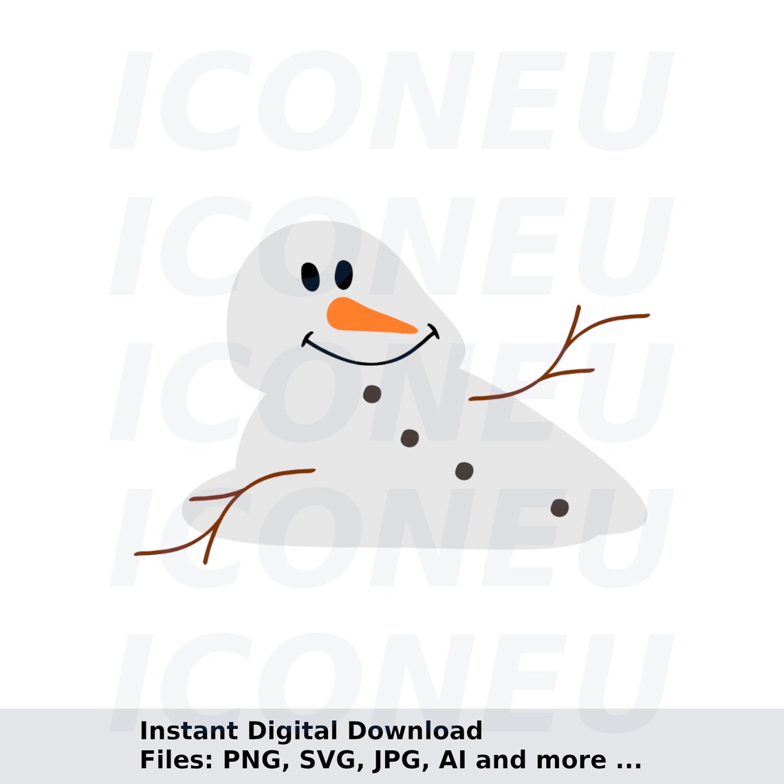 Melting Snowman SVG Instant Digital Download Svg Ai Dxf - Etsy