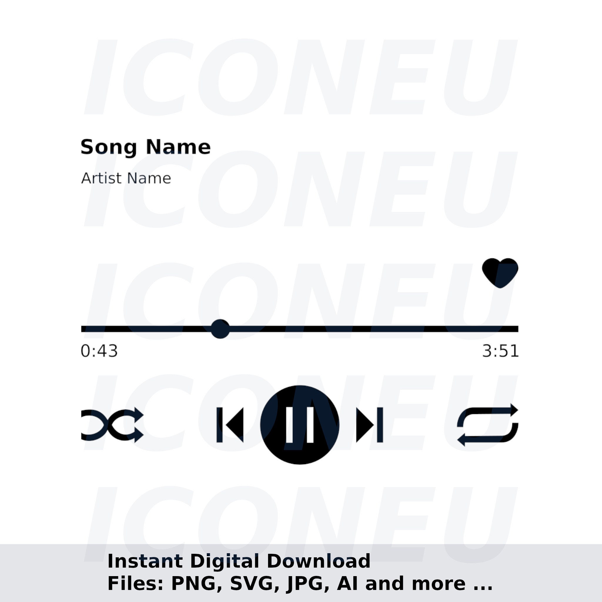 Music Player Svg Song Album Svg Spotify Design Svg Instant - Etsy