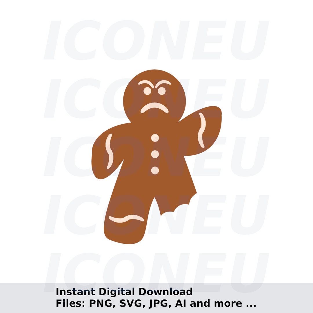 Angry Gingerbread Cookie SVG - Instant Digital Download, Svg, Ai, Dxf ...