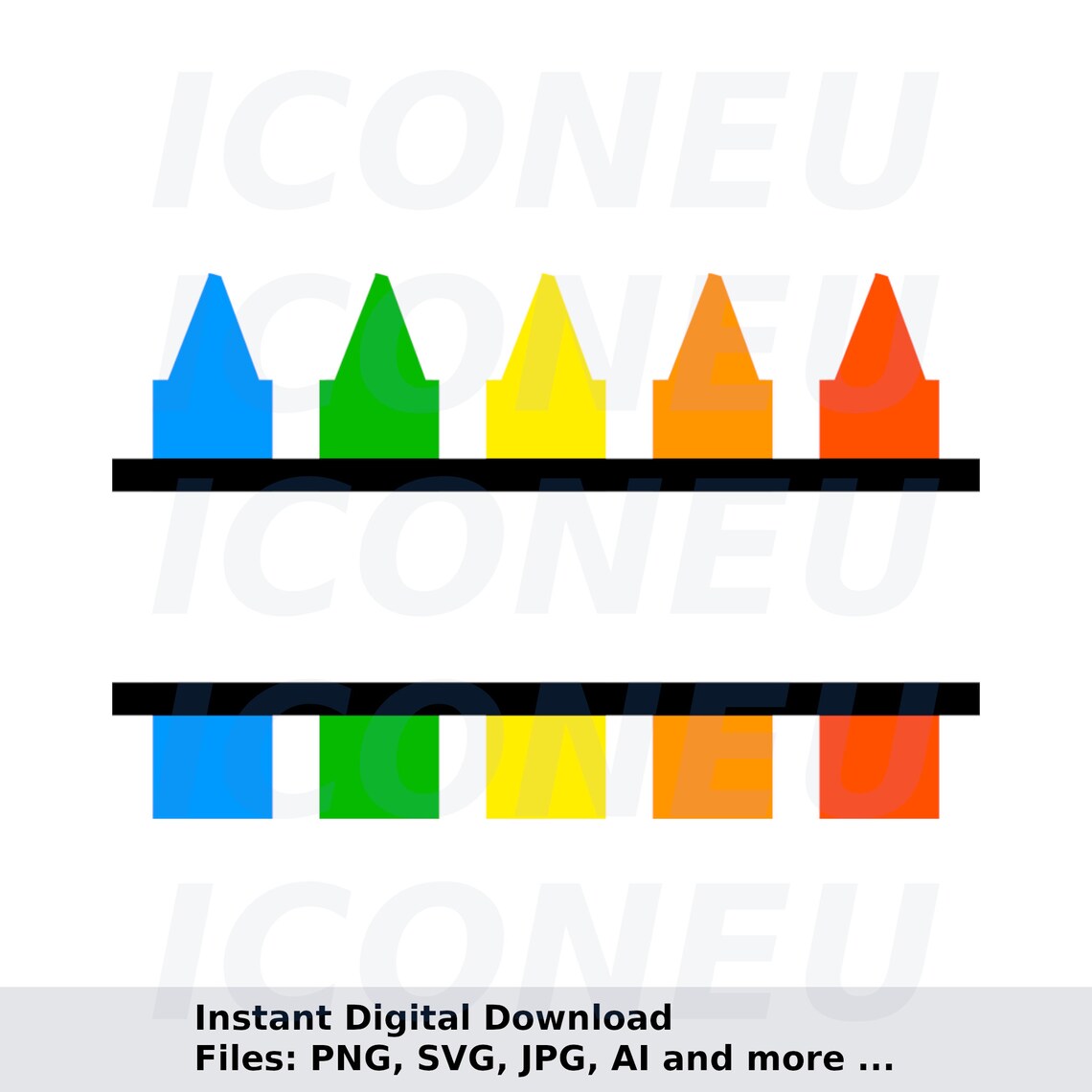 Crayons Name Frame SVG Instant Digital Download Svg Ai - Etsy