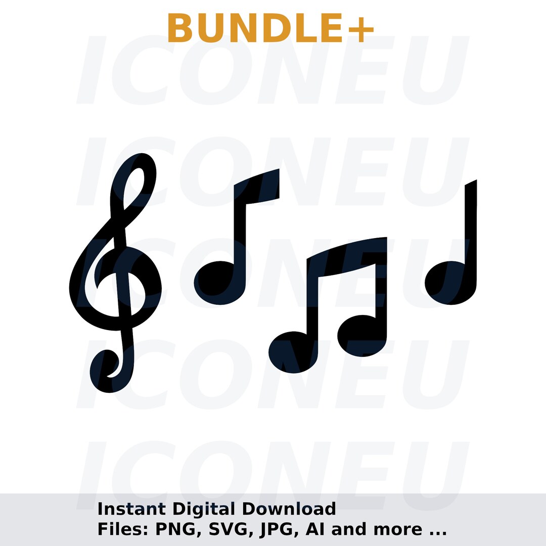 Music Notes SVG Bundle - Instant Digital Download, Svg, Ai, Dxf, Eps ...