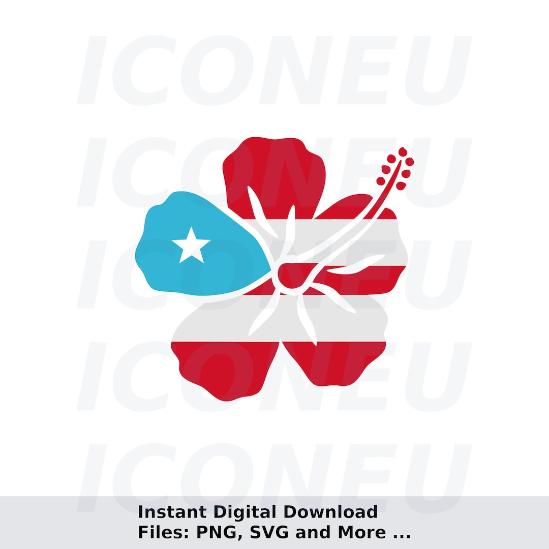 Puerto Rico Flag Svg, Puerto Rico Flower Svg, Azul Celeste Boricua Svg ...