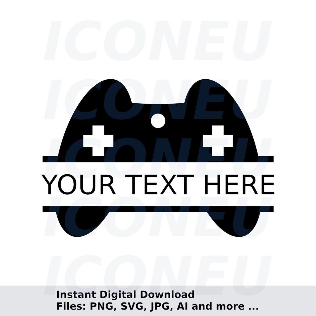 Personalized Gaming Controller SVG, Gamer Split Monogram SVG Instant ...