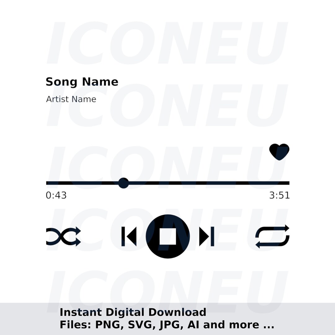 Music Player Svg, Song Album Svg, Spotify Design Svg | Instant Digital ...
