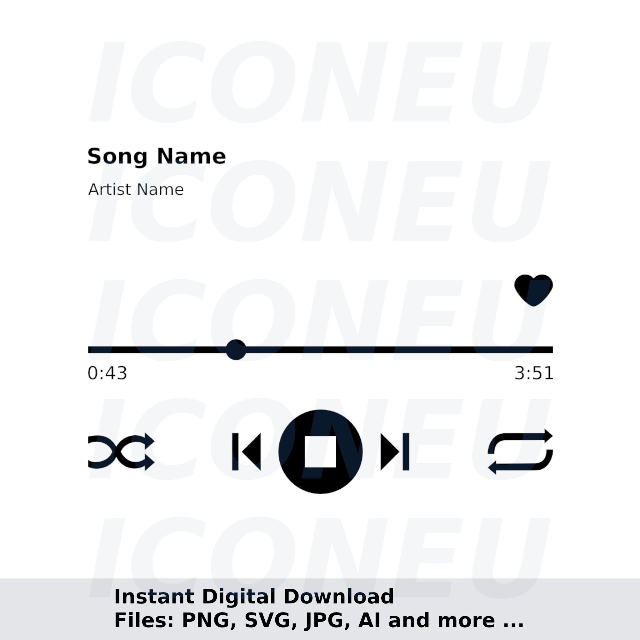 Music Player Svg Song Album Svg Spotify Design Svg Instant - Etsy UK