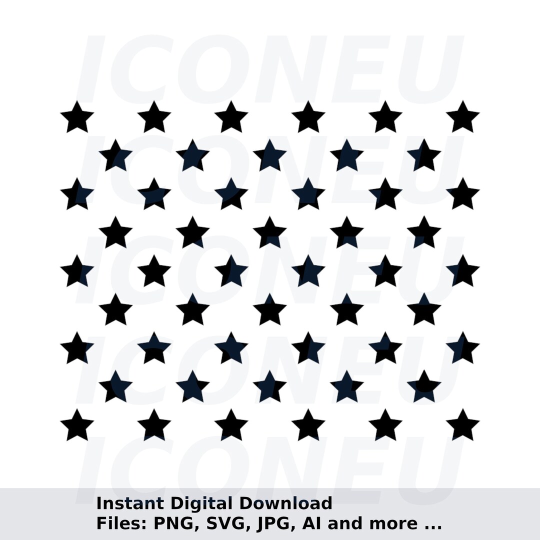 50 Stars Pattern SVG Instant Digital Download, Svg, Ai, Dxf, Eps, Png ...