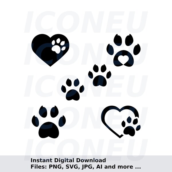 Cat Paw Svg - Etsy