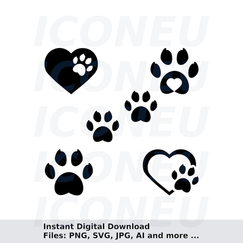 Paw Print Svg - Etsy
