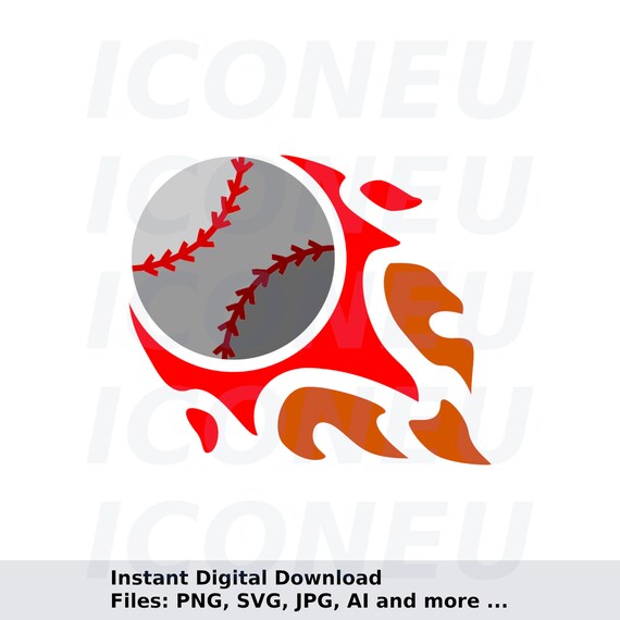 Baseball Fireball Clipart