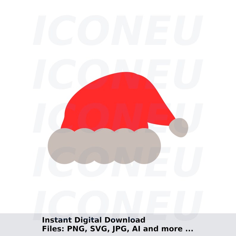 Santa Hat SVG Instant Digital Download Svg Ai Dxf Eps | Etsy