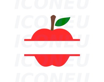 Polka Dot Apple Split Monogram Back to School Name Frame - Etsy