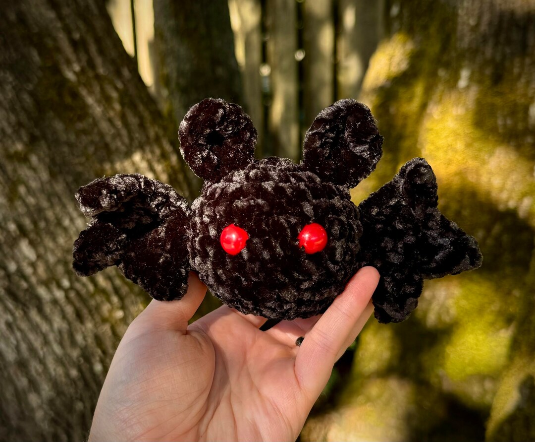 Baby Mothman Velvet Crochet Plush, Cute Cryptid Home Decor, Goth ...
