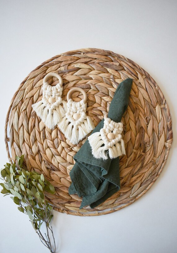 Macrame napkin rings Boho napkin holder Macrame napkin ring holder Wedding boho decor Table boho decor Etsy