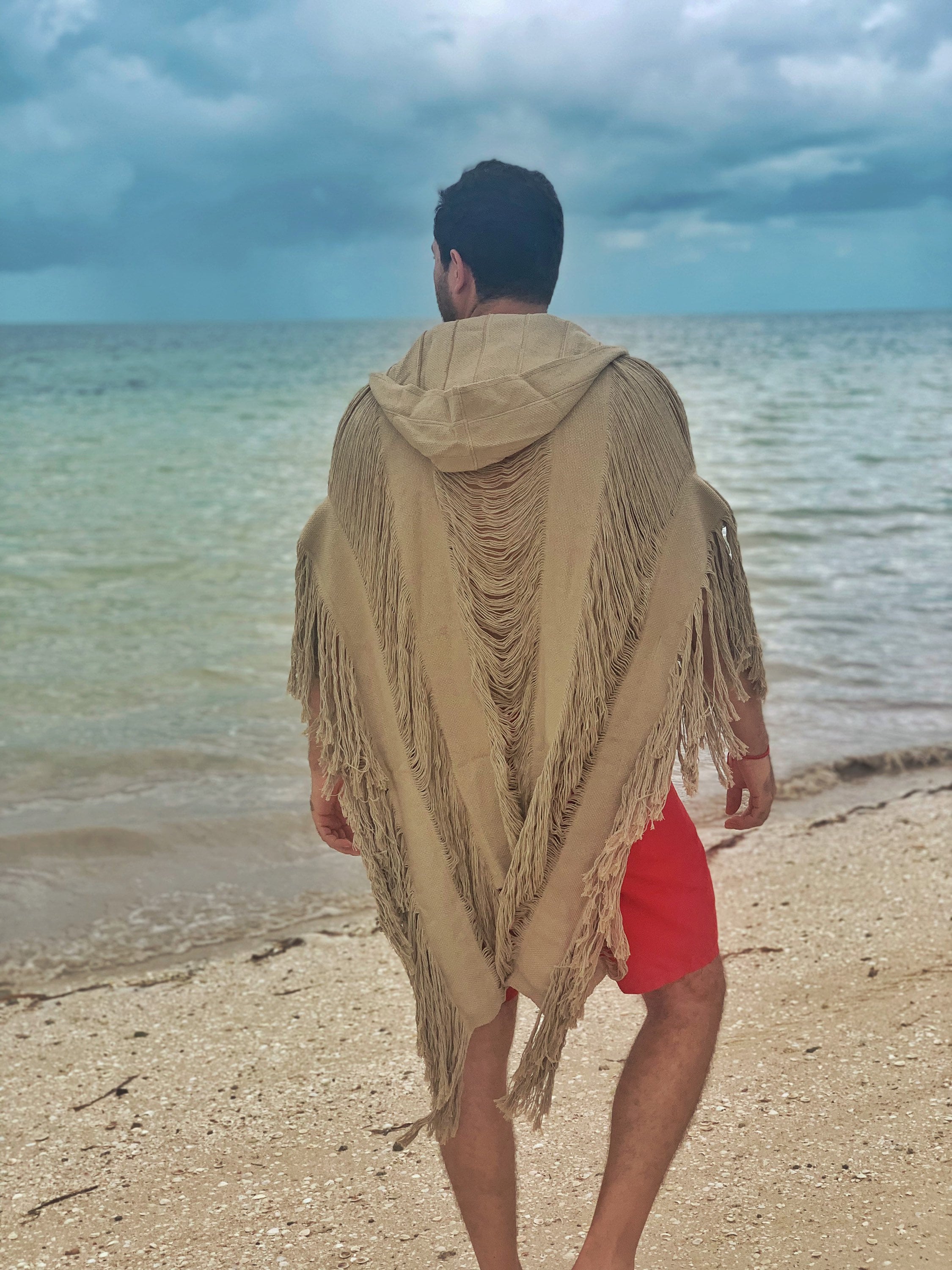 Hooded Beach Cape, Boho Tulum Men Kimono,alchemist Tribal Ceremony ...