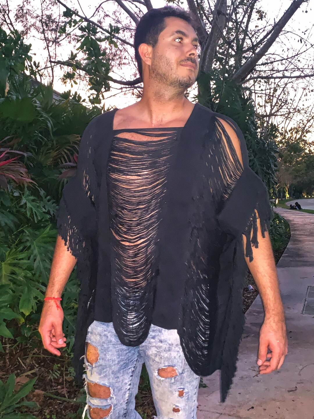 Tulum Frayed Poncho, Daisy Outfit, Festival Outfit, Tribal, Burningmem ...