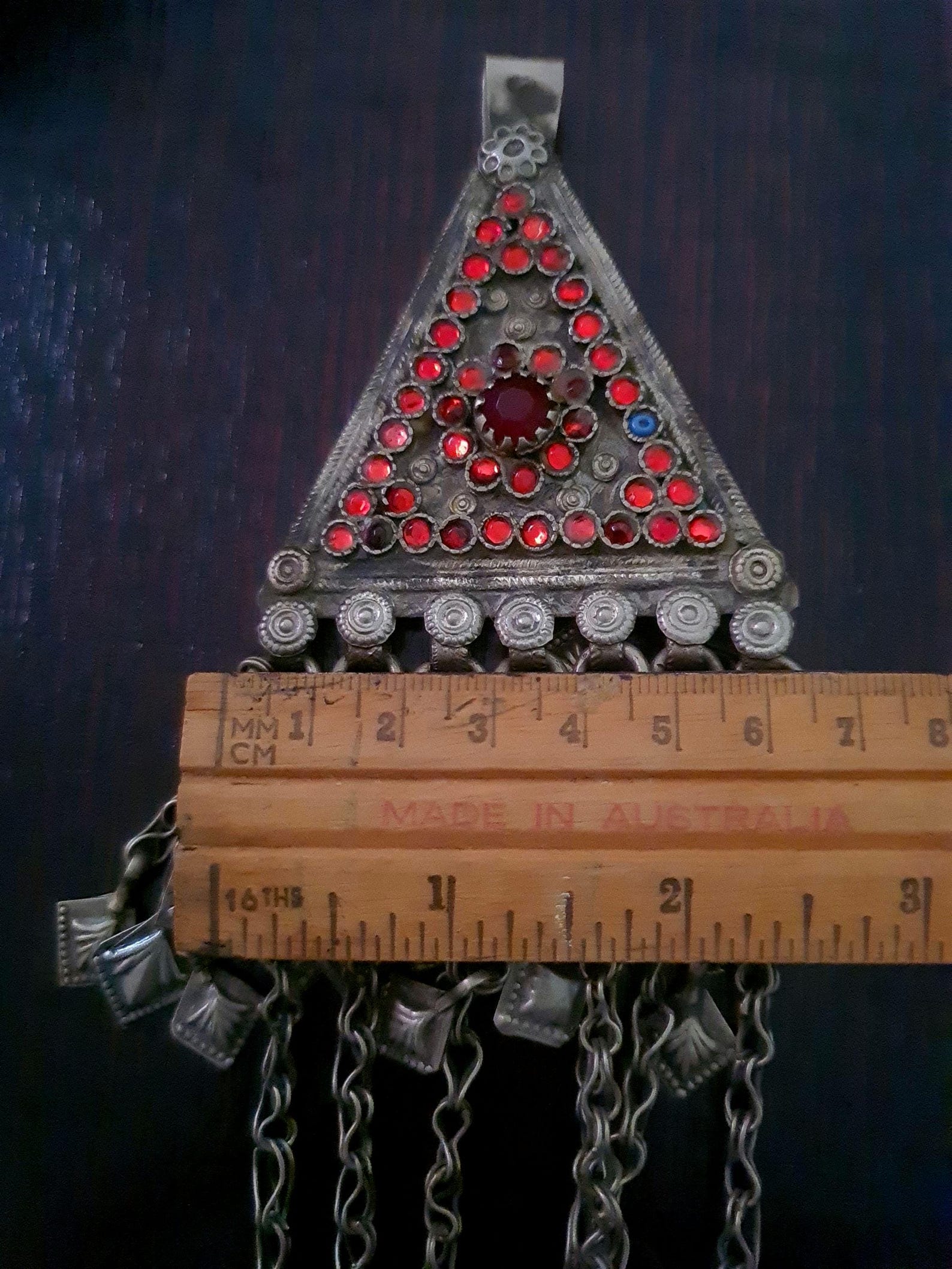 Rare Vintage Tribal Headdress Side Chains – Matched Pair With Stamped ...