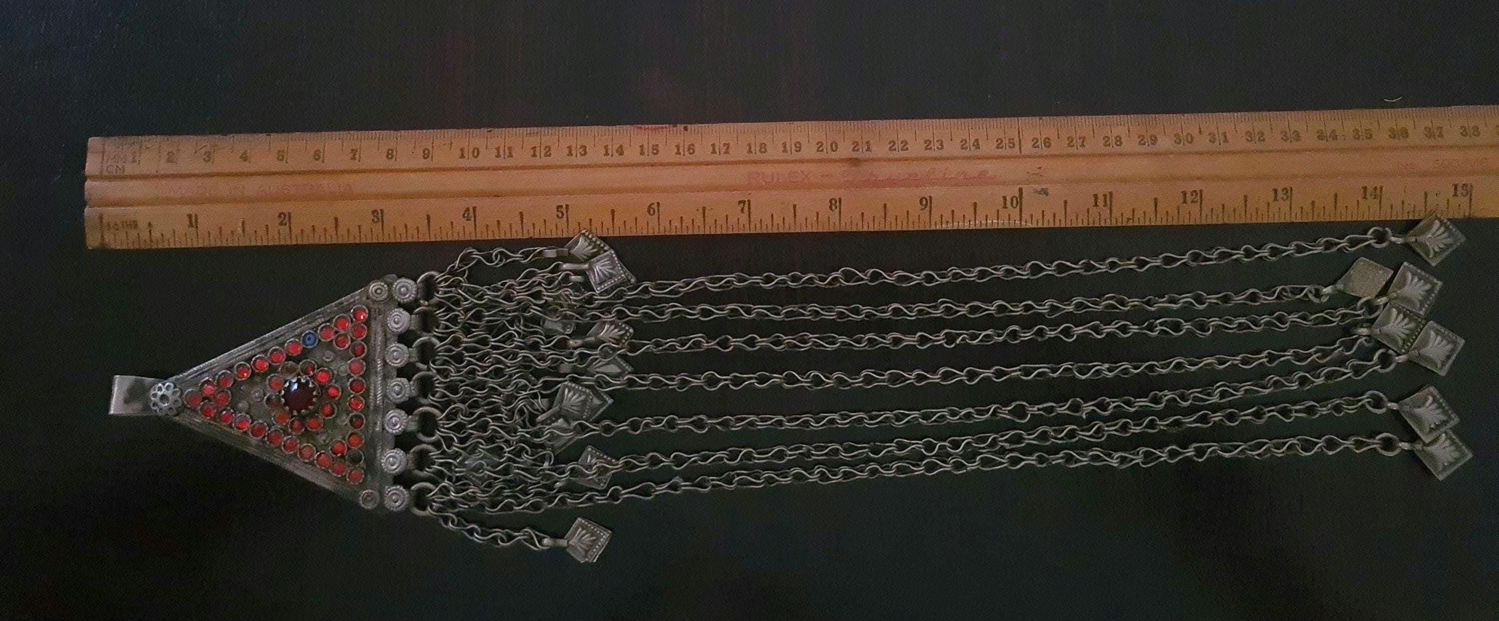 Rare Vintage Tribal Headdress Side Chains – Matched Pair With Stamped ...
