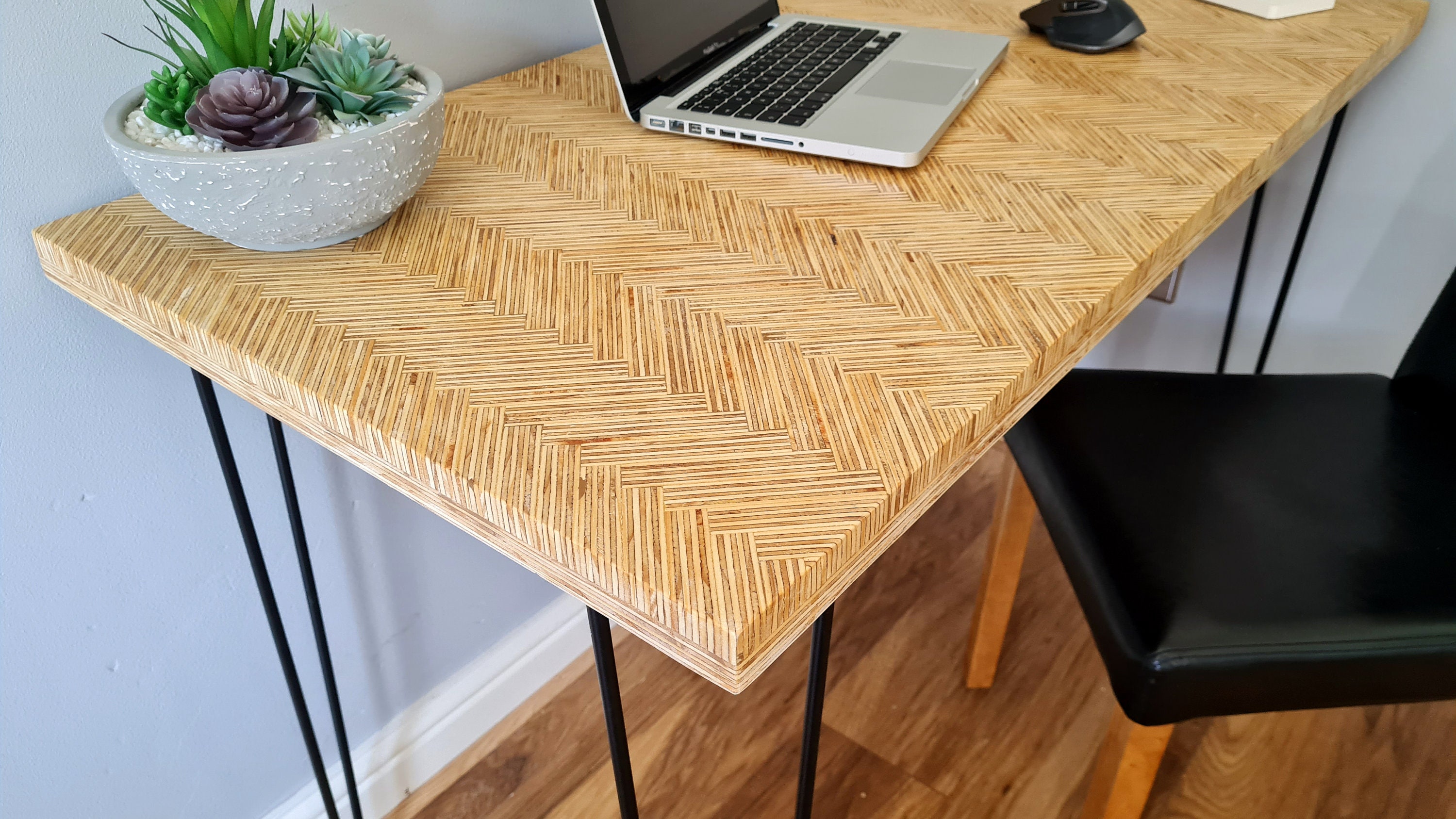 Plywood hairpin desk store