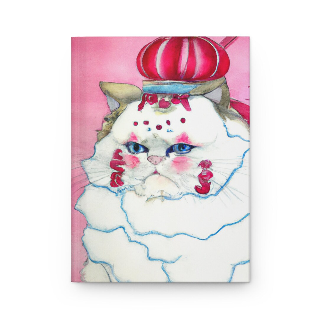 Pink Persian Cat Hardcover Journal, White Persian Cat With Blue Eyes ...