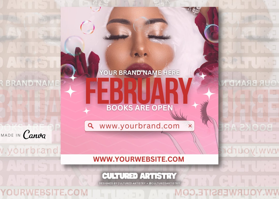February Flyer, Bookings Flyer Template, Cosmetics Flyer Template ...