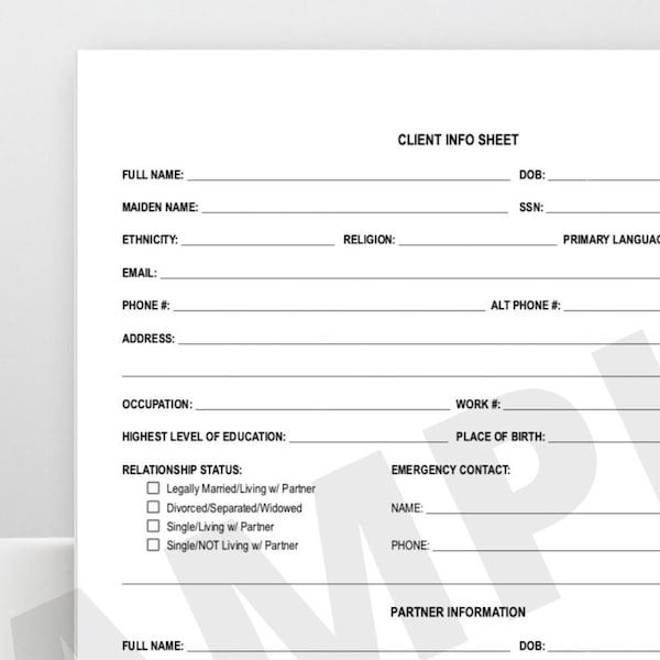 Midwife Intake Form - Etsy