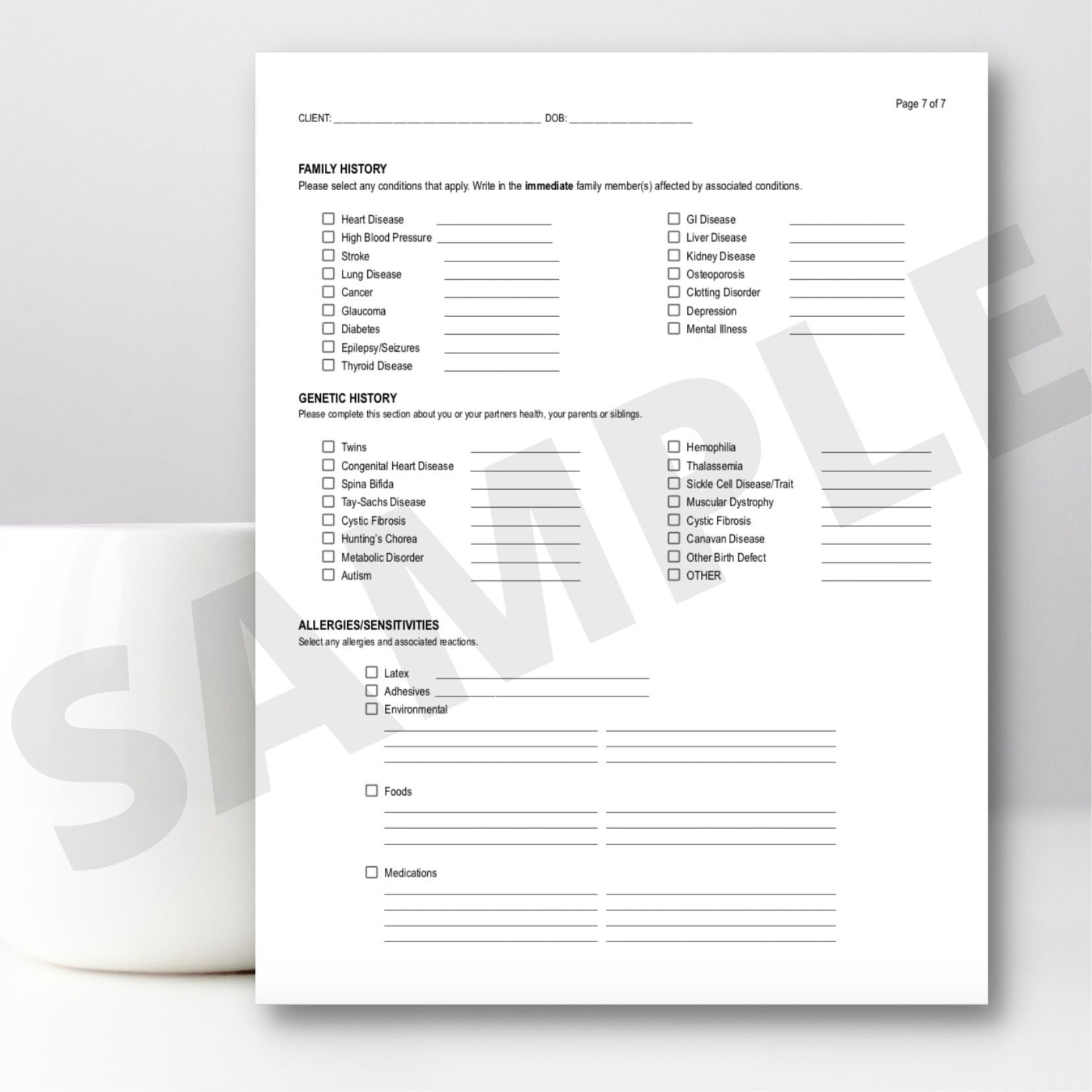 Midwife Client Intake Paperwork | Printable PDF for Midwifery Practices ...