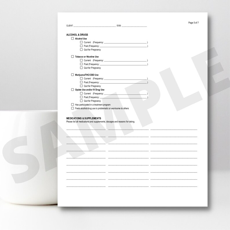 Midwife Client Intake Paperwork | Printable PDF for Midwifery Practices ...