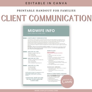 Editable Midwife Handout, Patient Communication Handout, Printable ...