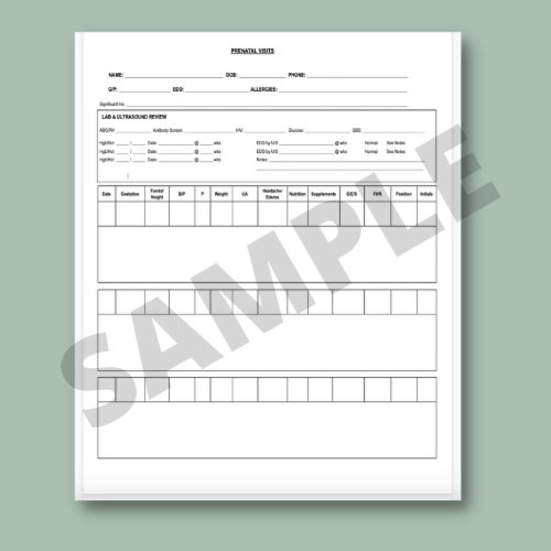 Prenatal Records, Patient Chart - Etsy