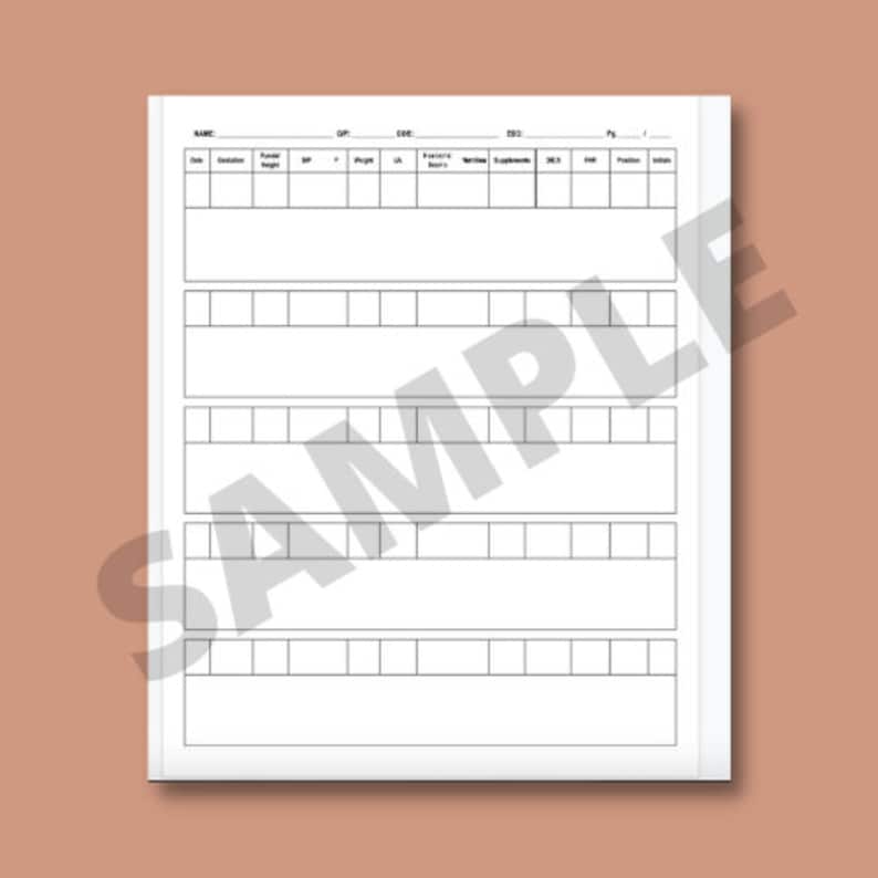 Prenatal Records, Patient Chart - Etsy