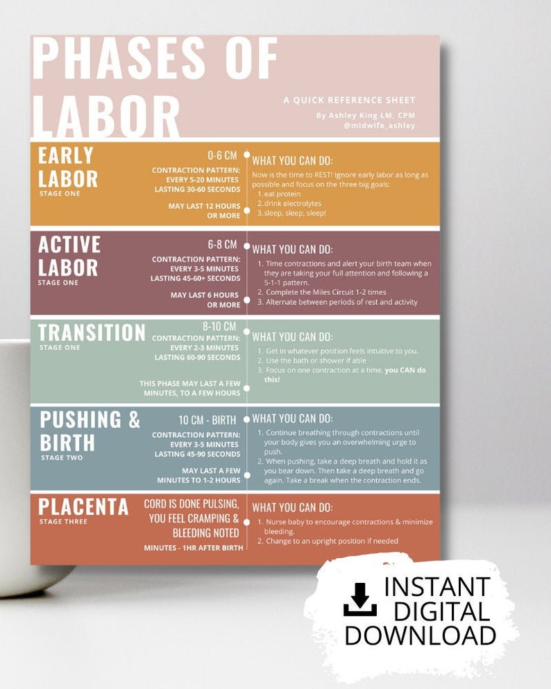 Phases of Labor Handout | Printable PDF | Midwife, Doula, Childbirth ...