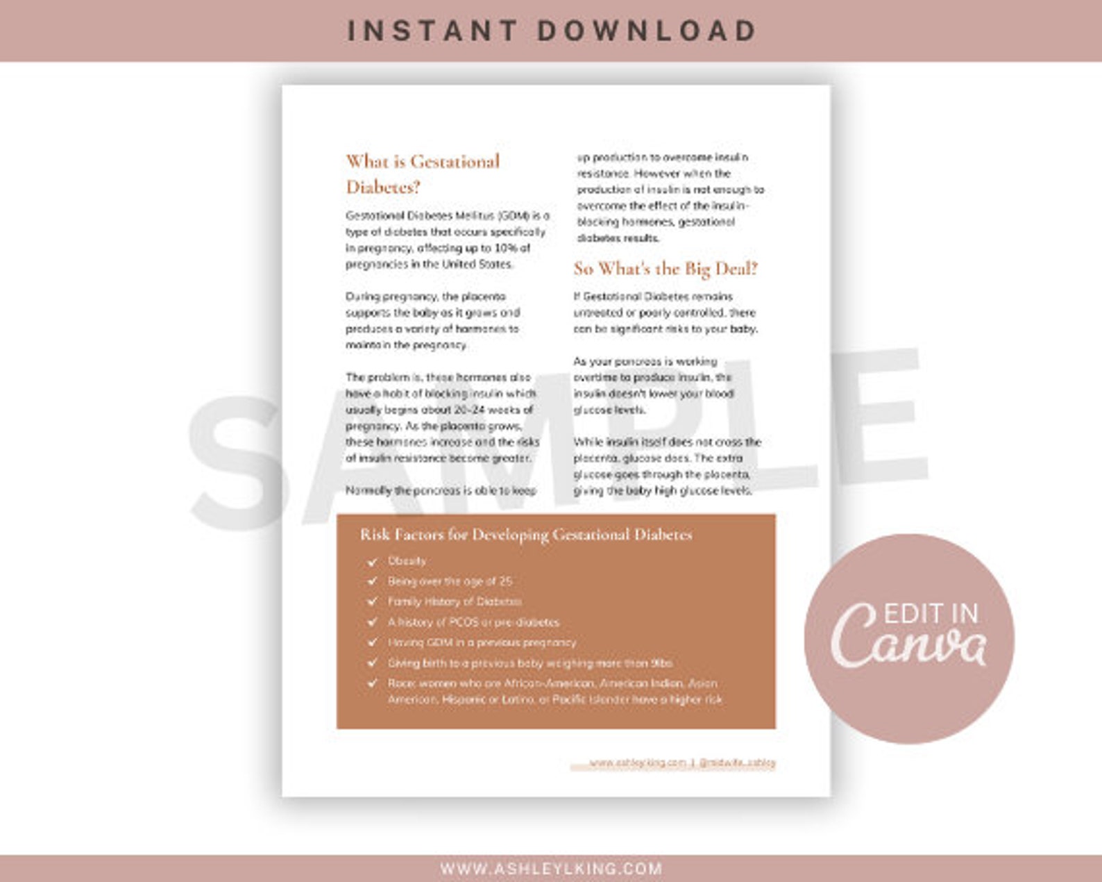 Quick Guide To Gestational Diabetes Insulin Resistance Pregnancy
