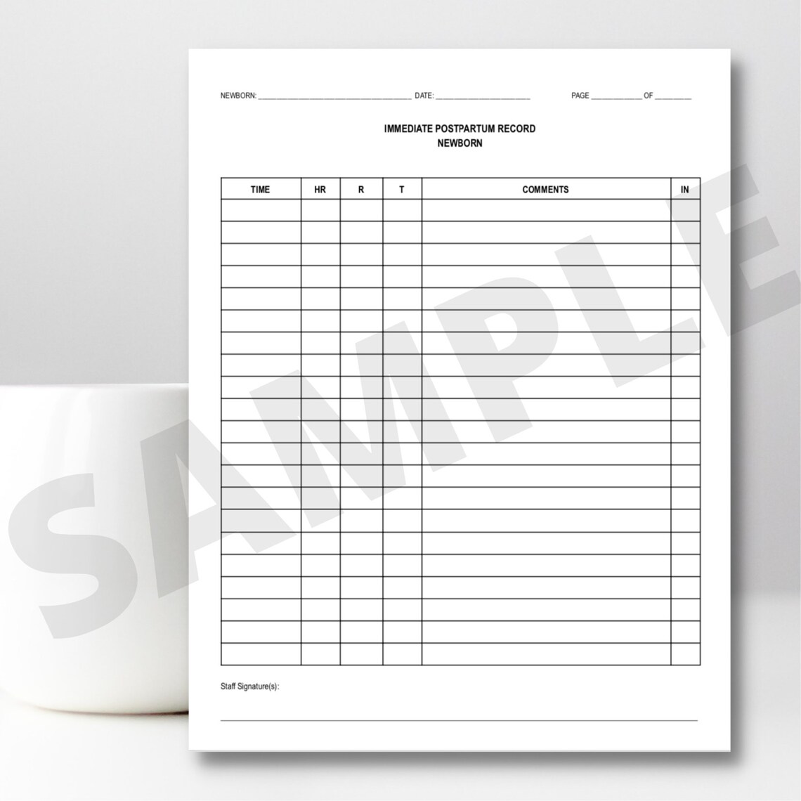 Midwife Client NEWBORN Paperwork | Printable PDF for Midwifery ...
