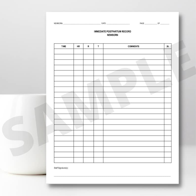 Midwife Client NEWBORN Paperwork | Printable PDF for Midwifery ...