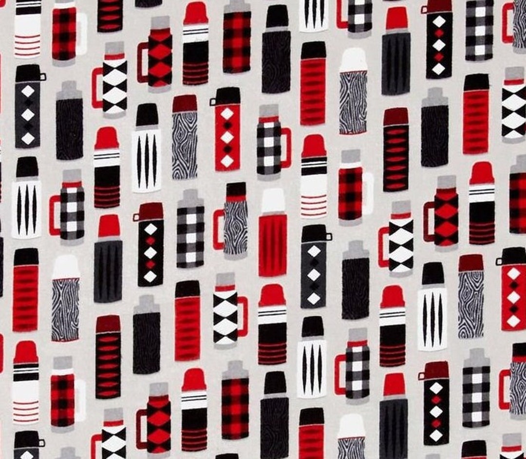 SUPER RARE Thermos Fabric by the Yard, Half Yard, Quarter Yard, FQ, F8 ...