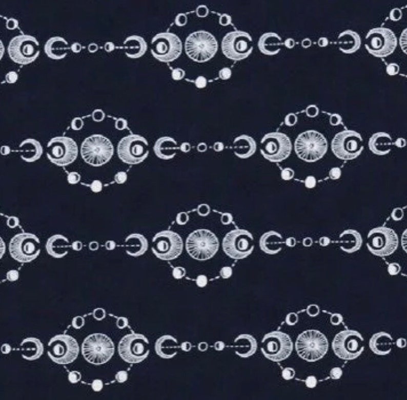 SUPER RARE Celestial Moon Phases Fabric - Etsy