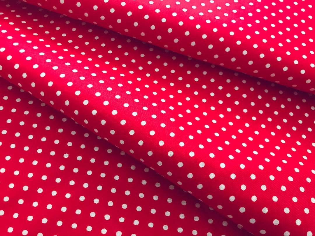 Last in Stock! Red & White Polka Dot Fabric - Etsy